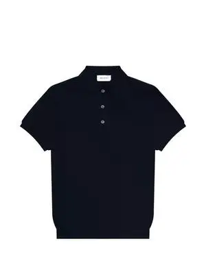 PLACE OF ËLMS Amalfi Short-sleeve Embroidered Polo Shirt - Blue