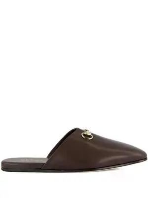 Gucci Horsebit Leather Mules - Brown