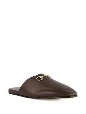Gucci Horsebit Leather Mules - Brown