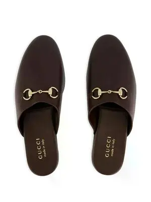 Gucci Horsebit Leather Mules - Brown