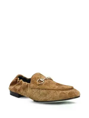 Gucci Gg-patterned Loafers With Horsebit Detail