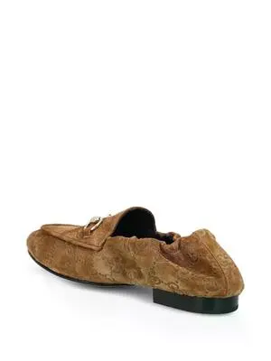 Gucci Gg-patterned Loafers With Horsebit Detail