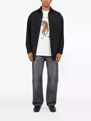 Roberto Cavalli Embossed Serpent Plain Shirt