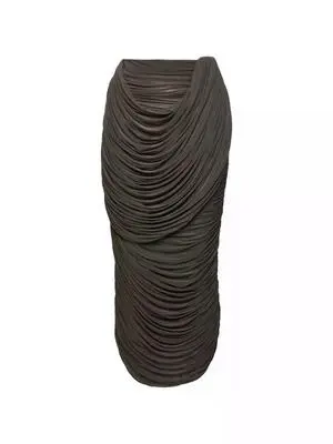 Magda Butrym Draped Midi Skirt - Brown