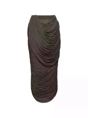 Magda Butrym Draped Midi Skirt - Brown