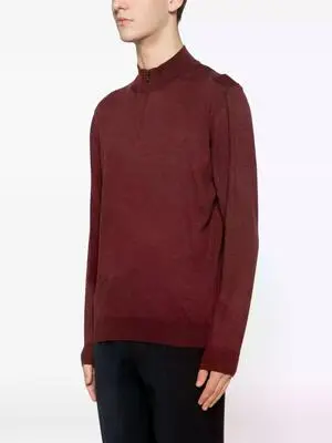 Corneliani Zip-up Mock-neck Sweater - Red