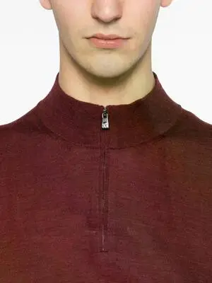 Corneliani Zip-up Mock-neck Sweater - Red