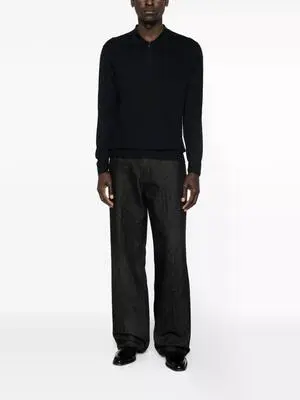 Corneliani Zip Knitted Polo Shirt