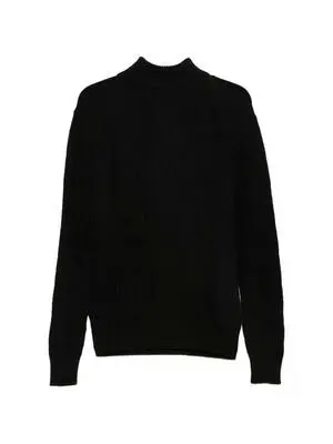 John Richmond Patterned Rollneck Sweater - Black
