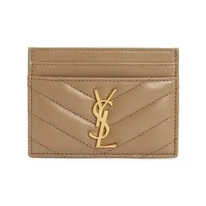 Saint Laurent Cassandre Card Holder - Beige Brown