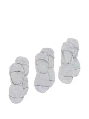 Zegna Logo-embroidered Invisible Socks - Grey
