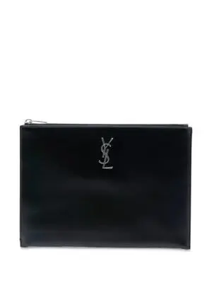 Saint Laurent 2018 Leather Monogram Ipad Case Clutch