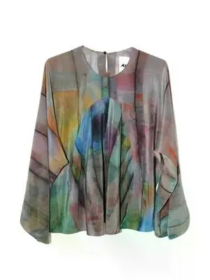 ANNTIAN Printed Silk Blouse