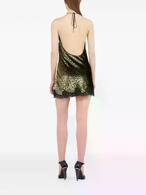Roberto Cavalli Leopard-print Lace Slip Dress