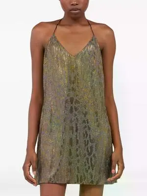 Roberto Cavalli Rhinestone V-neck Mini Dress