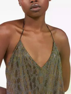 Roberto Cavalli Rhinestone V-neck Mini Dress
