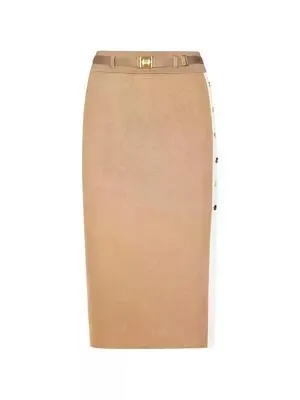 Elisabetta Franchi Belted Buttoned Skirt