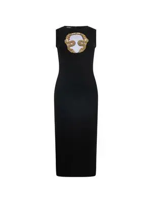 Roberto Cavalli Embroidered Cut-out Midi Dress