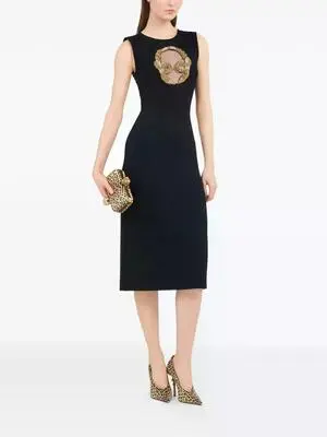 Roberto Cavalli Embroidered Cut-out Midi Dress