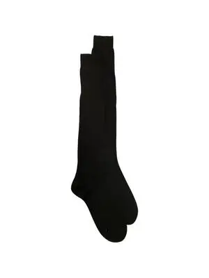 Zegna Logo-print Knee-high Socks - Brown