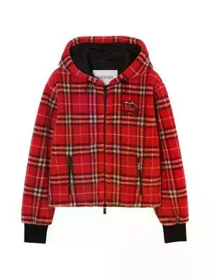 Burberry Check Hooded Fleece Jacket