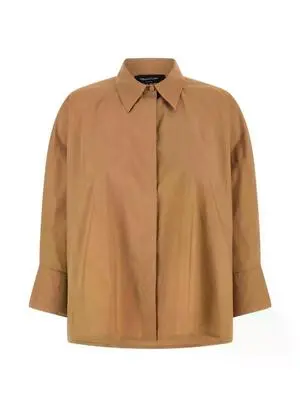 Fabiana Filippi Tulle Diamond-thread Shirt - Brown