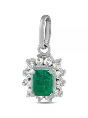 LB EXCLUSIVE Emerald And Diamond Pendant - Silver