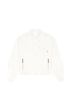 PLACE OF ËLMS Long-sleeve Denim Jacket - White