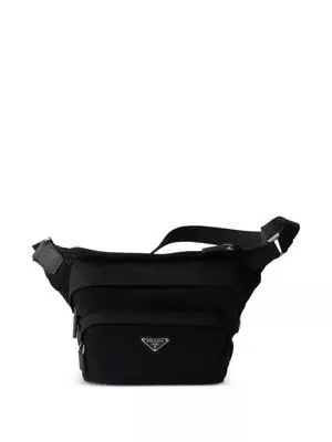 Prada Logo-plaque Shoulder Bag - Black
