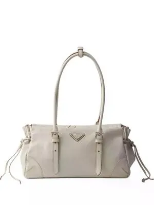 Prada Leather Tote Bag - Neutrals