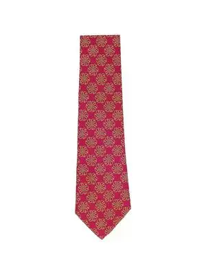 Hermès Flower-print Silk Tie