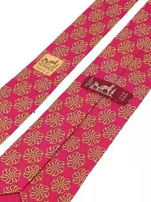 Hermès Flower-print Silk Tie