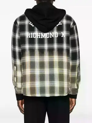 John Richmond Hooded Checked Shirt Jacket