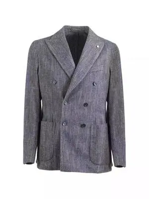 L.B.M. 1911 Herringbone Double-breasted Blazer