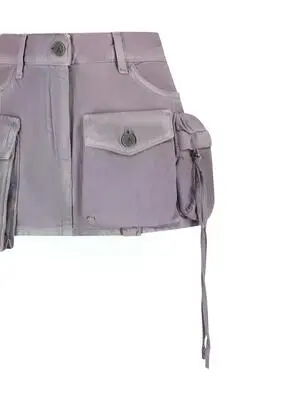 Attico Cargo-pocket Cotton Miniskirt - Grey