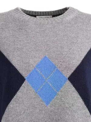 KANGRA Intarsia Diamond Crew-neck Sweater