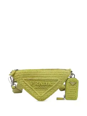 Prada Crochet Woven Triangle Shoulder Bag