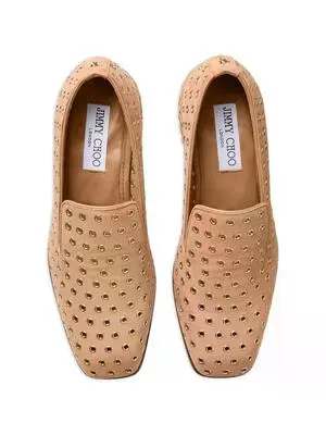 JIMMY CHOO Eliot Metal-eyelet Loafers