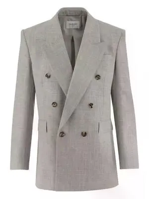 Saint Laurent Double-breasted Peaked-lapels Dinner Jacket - Grey