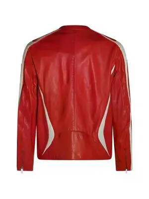 DIESEL® Color-block Leather Biker Jacket