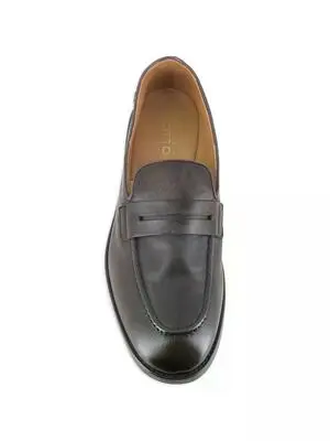 ALEXANDER HOTTO Penny Slot Calf Leather Loafers