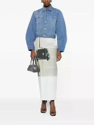 HAIKURE Button Denim Jacket - Blue