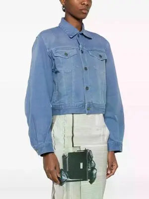 HAIKURE Button Denim Jacket - Blue