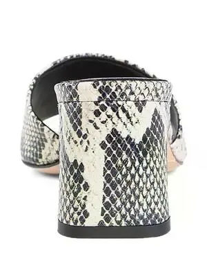 AeydĒ Jeanie Snake-print Mules - Grey
