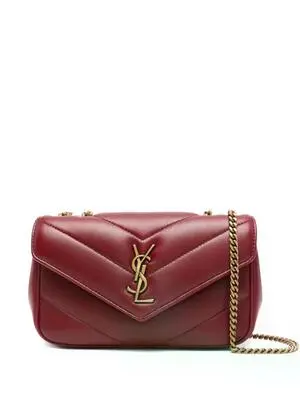 Saint Laurent Mini Loulou Chevron-quilted Shoulder Bag - Red