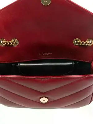Saint Laurent Mini Loulou Chevron-quilted Shoulder Bag - Red