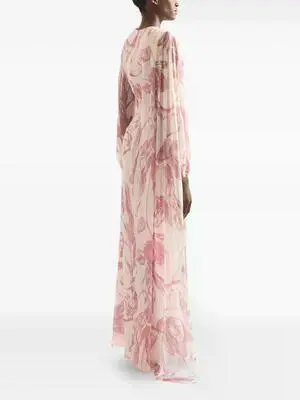 Erdem Floral-print Silk Gown - Neutrals