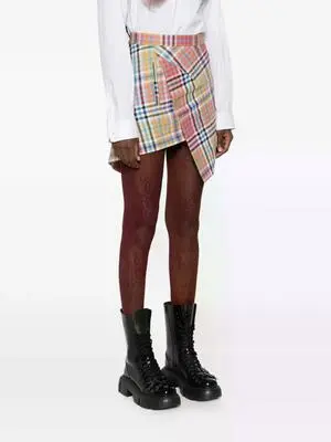 VIVIENNE WESTWOOD Plaid Asymmetric Mini Skirt