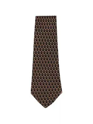 Hermès Horseshoe-print Tie - Black