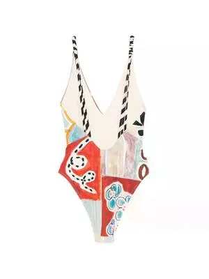 ALEMAIS Michelle V-neck Printed Swimsuit